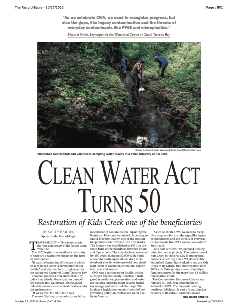 Clean Water Act Turns 50- The Record Eagle - Conservation Resource Alliance Clean Water Act Turns 50- The Record Eagle - Conservation Resource Alliance